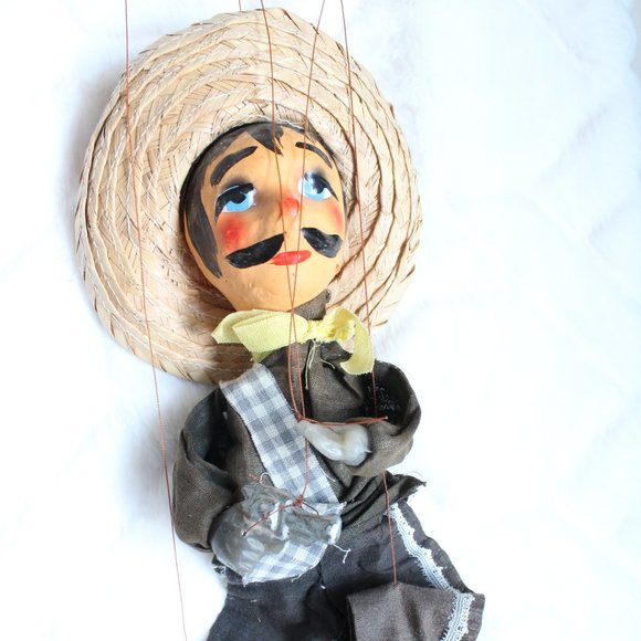 Toys | Vintage Handmade Mexican Bandito Gun Toting Bandit Puppet ...